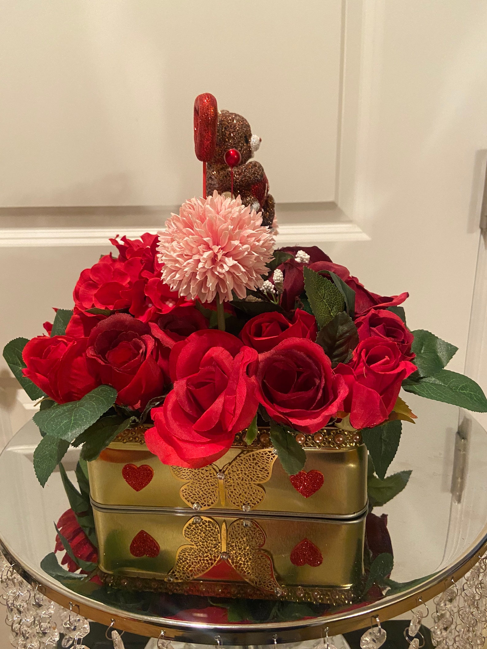 Teddy Bear Rose Flower Pot - Etsy