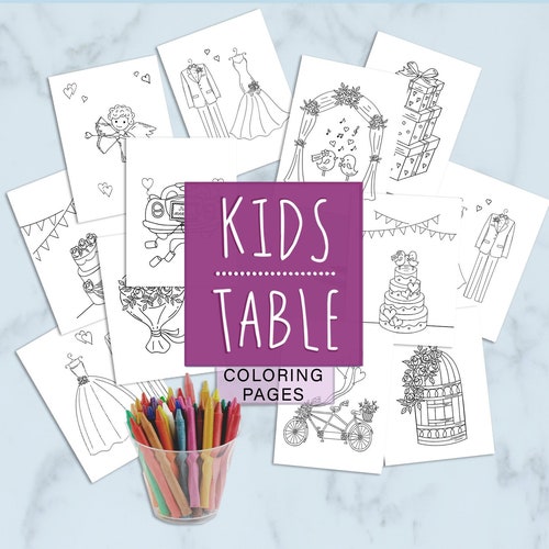Wedding Placemat for Kids Coloring Page PRINTABLE - Etsy