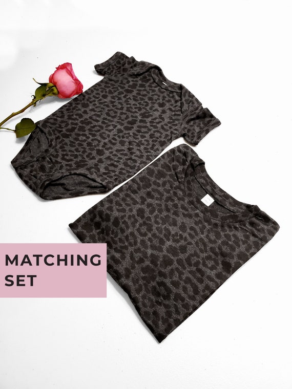 Mommy and Me Leopard Matching Set Leopard Mommy and Me Black | Etsy