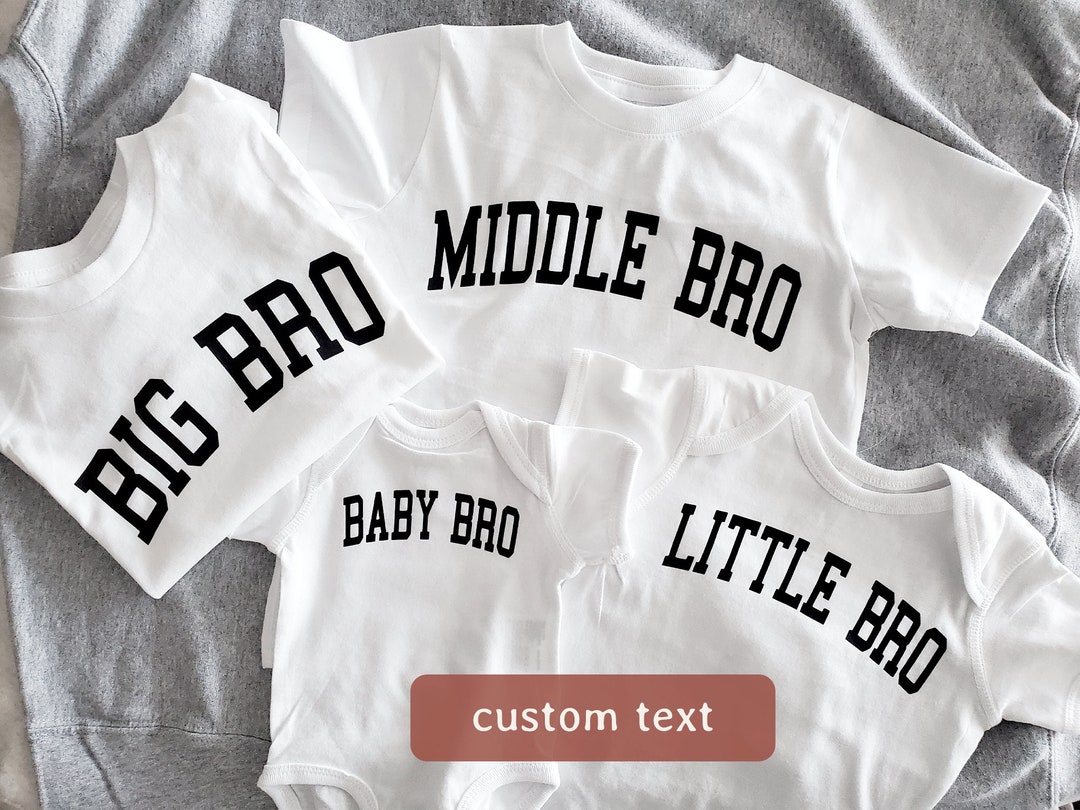 Big Bro Little Bro Shirts Big Brother Tshirt Middle Bro Matching Family ...