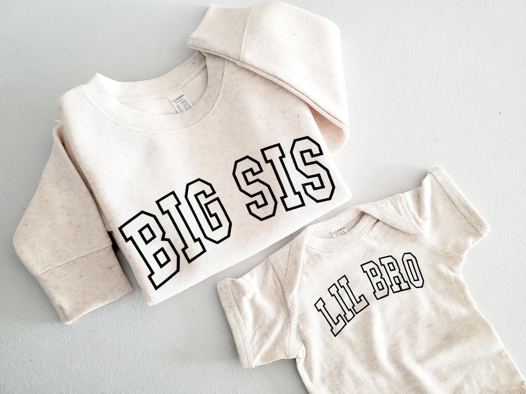 Varsity Kids Big Sis Big Bro Sweatshirt or Lil Bro Lil Sis Bodysuit ...