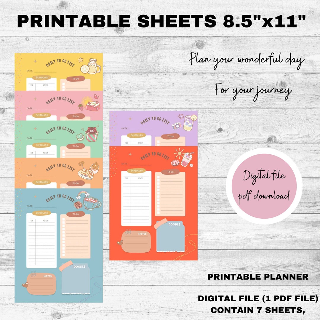 Printable to Do List Daily, Weekly To-do Pdf Planner Checklist 8.5x11 ...
