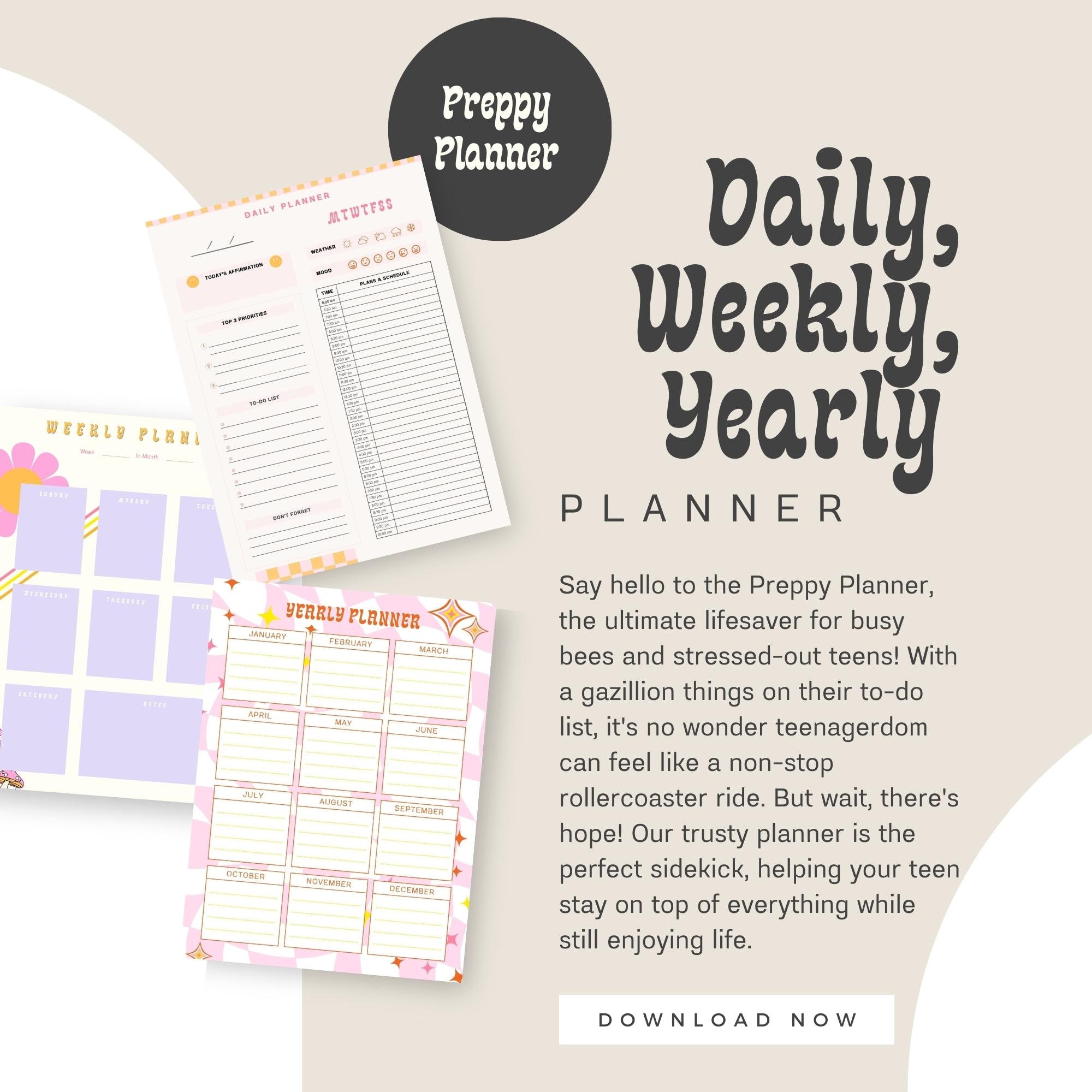 Preppy Planner | A Journal/planner for Teen Girls - Etsy