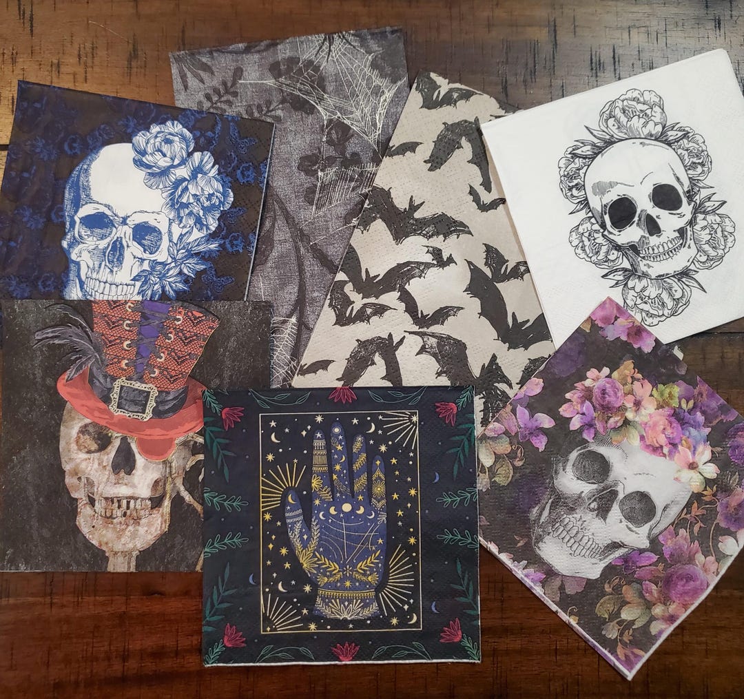 Gothic Skull Decoupage Napkin Bundle [crafting, Collage, Mixed Media ...
