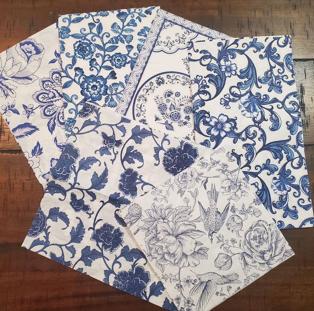 Blue & White Decoupage Napkin Bundle [chinoiserie, Collage Napkins ...