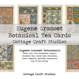 Botanical Tea Cards [digital Ephemera, Digital Scrapbook, Floral, Art ...