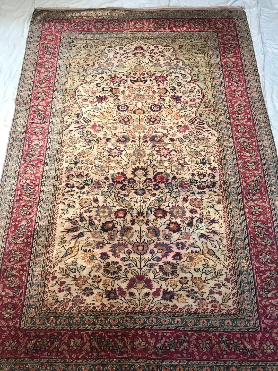 Seide Tabriz Meditation Teppich - Etsy.de