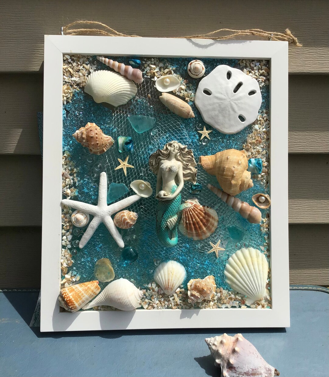 Coastal Mermaid Sea Glass Ocean Window or Wall Hanging - Etsy