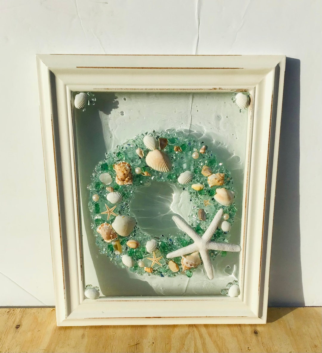 Coastal Sea Glass Wreath Crushed Glass Wreath Wreath - Etsy