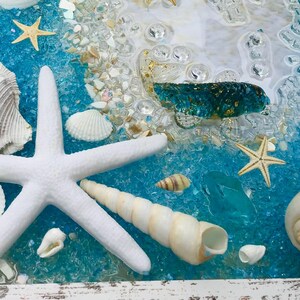 Coastal Crashing Wave & Seashells Window Art or Wall Hanging - Etsy