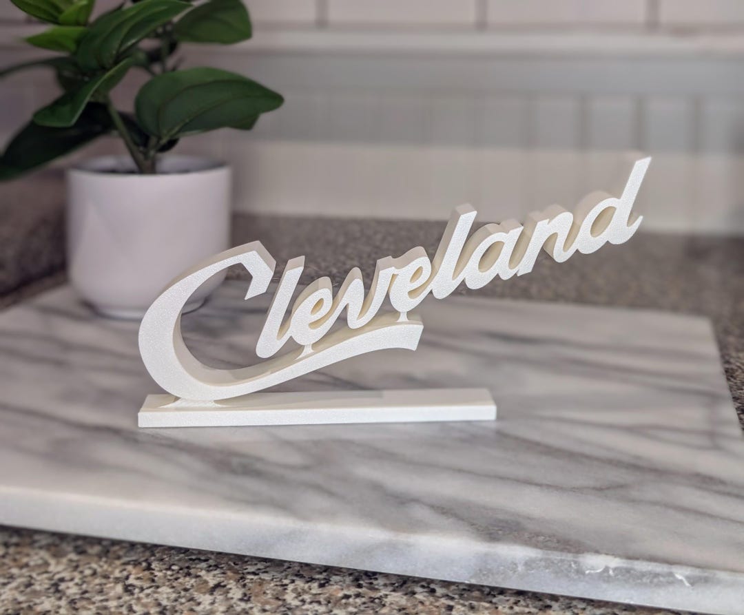 3D Printed Script Cleveland Mini Sign - Desktop Script Cleveland ...