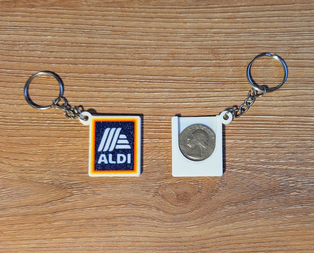 3D Printed Aldi Quarter Keychain | Shopping Cart Coin Holder | Snap-in ...