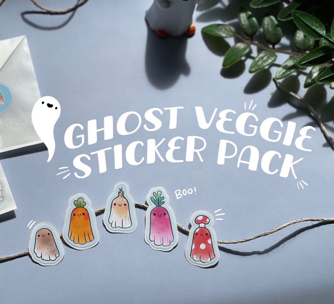 Ghost Veggie Sticker Pack Cute Stickers, Mini Stickers, Stationery ...