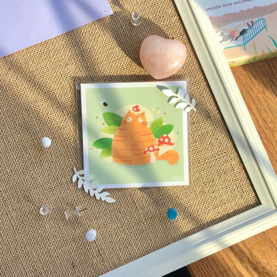 Harsha Mini Art Print Orange Cat Mini Art Print Art - Etsy