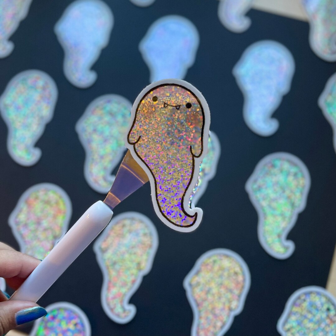 Glitter Ghost Sticker Water Bottle Stickers, Ghost Sticker, Stationery ...