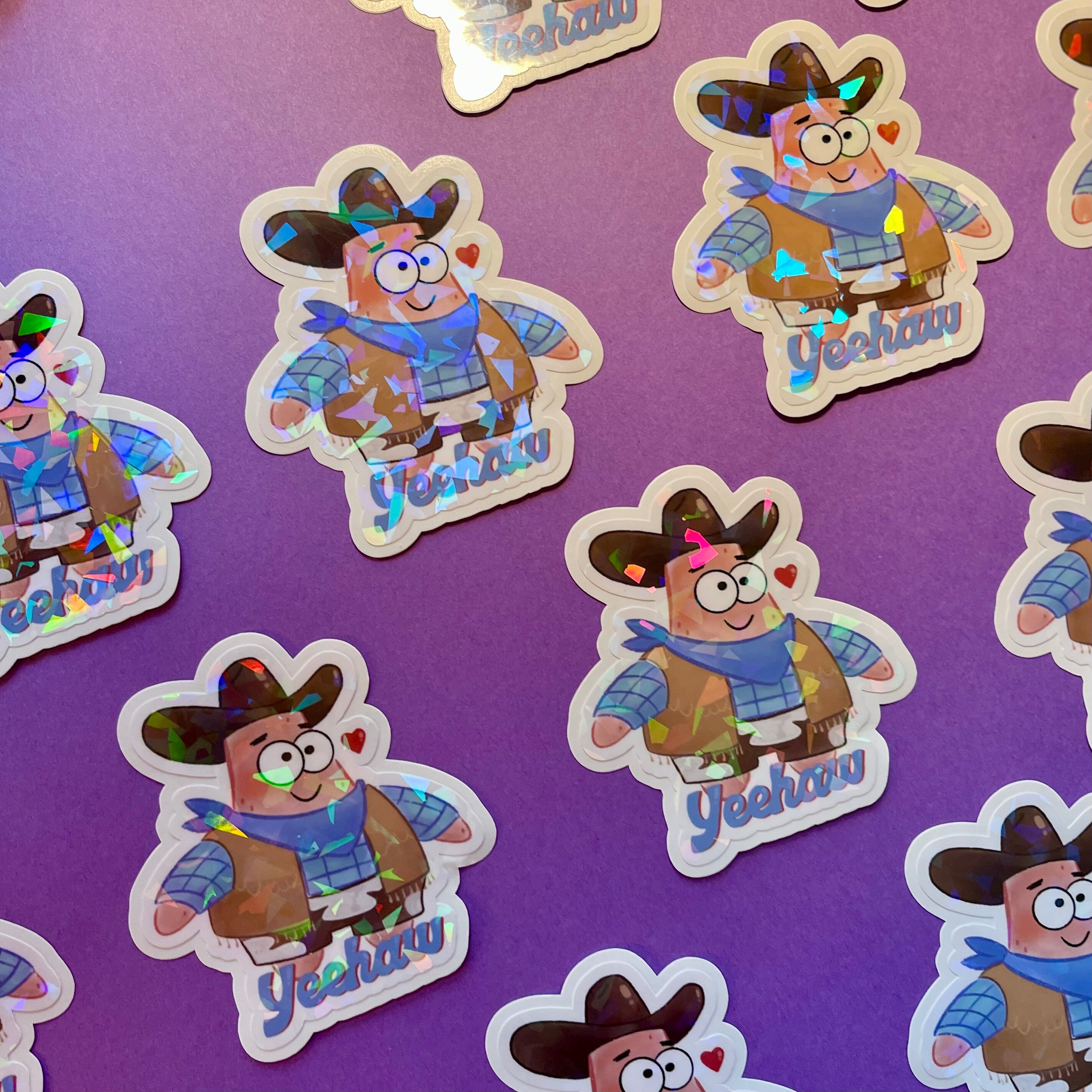 Patrick Star Yeehaw Cowboy Sticker Spongebob Squarepants, Patrick Star ...