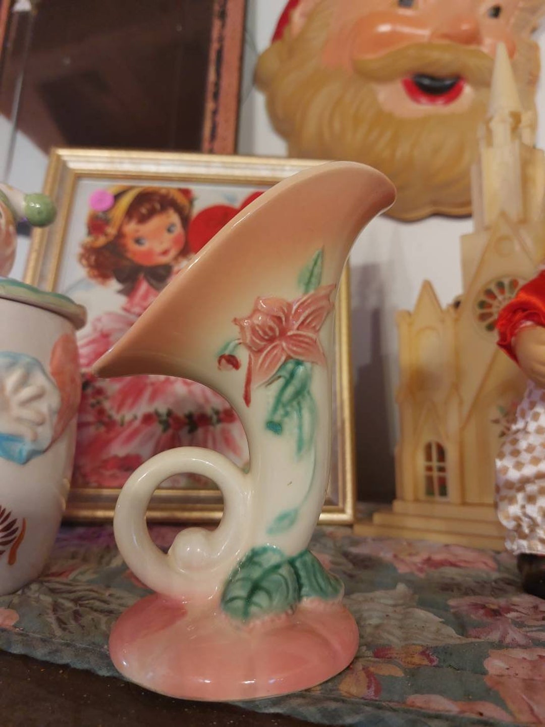 Vintage Hull Pottery Vase. Woodland Glossy Cornucopia. - Etsy