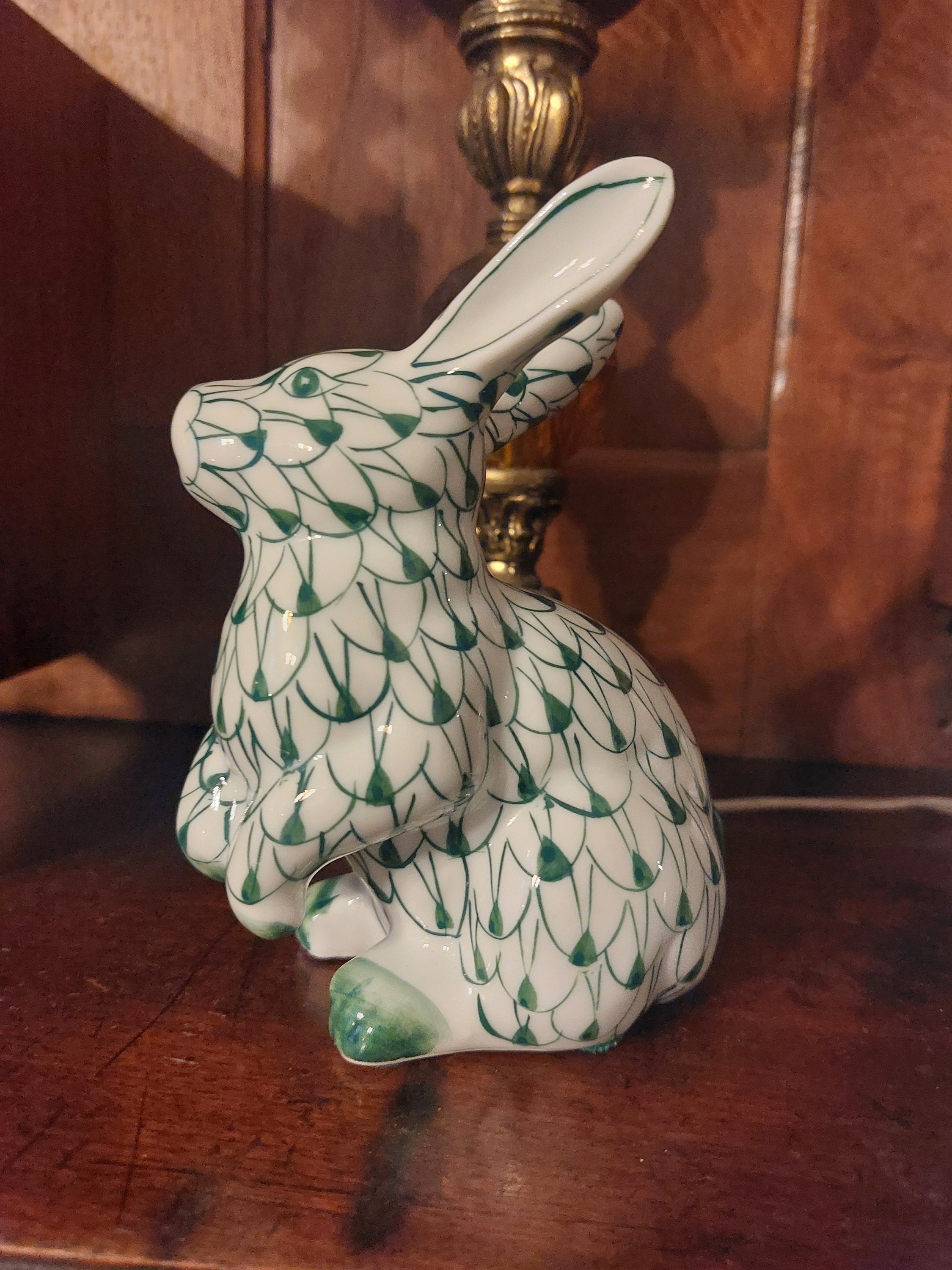 Vintage Fishnet Bunny Rabbit Figurine by Andrea by Sadek. - Etsy