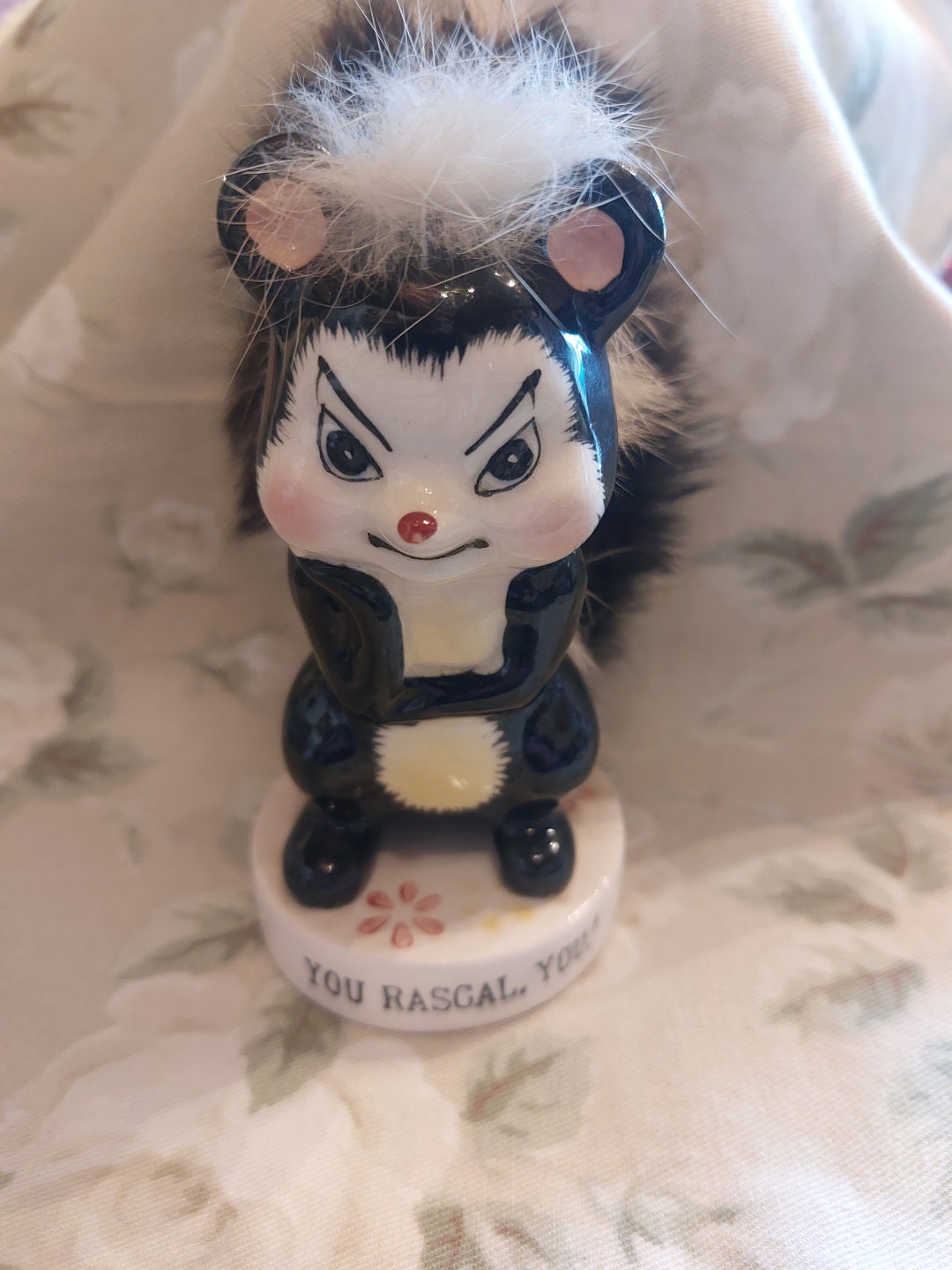 Vintage Japan Fuzzy Skunk Figurine - Etsy