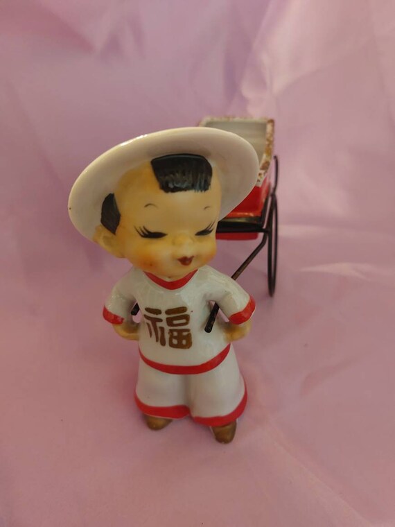 Vintage Japan figuring pulling cart Collectibles Figurines & Knick ...