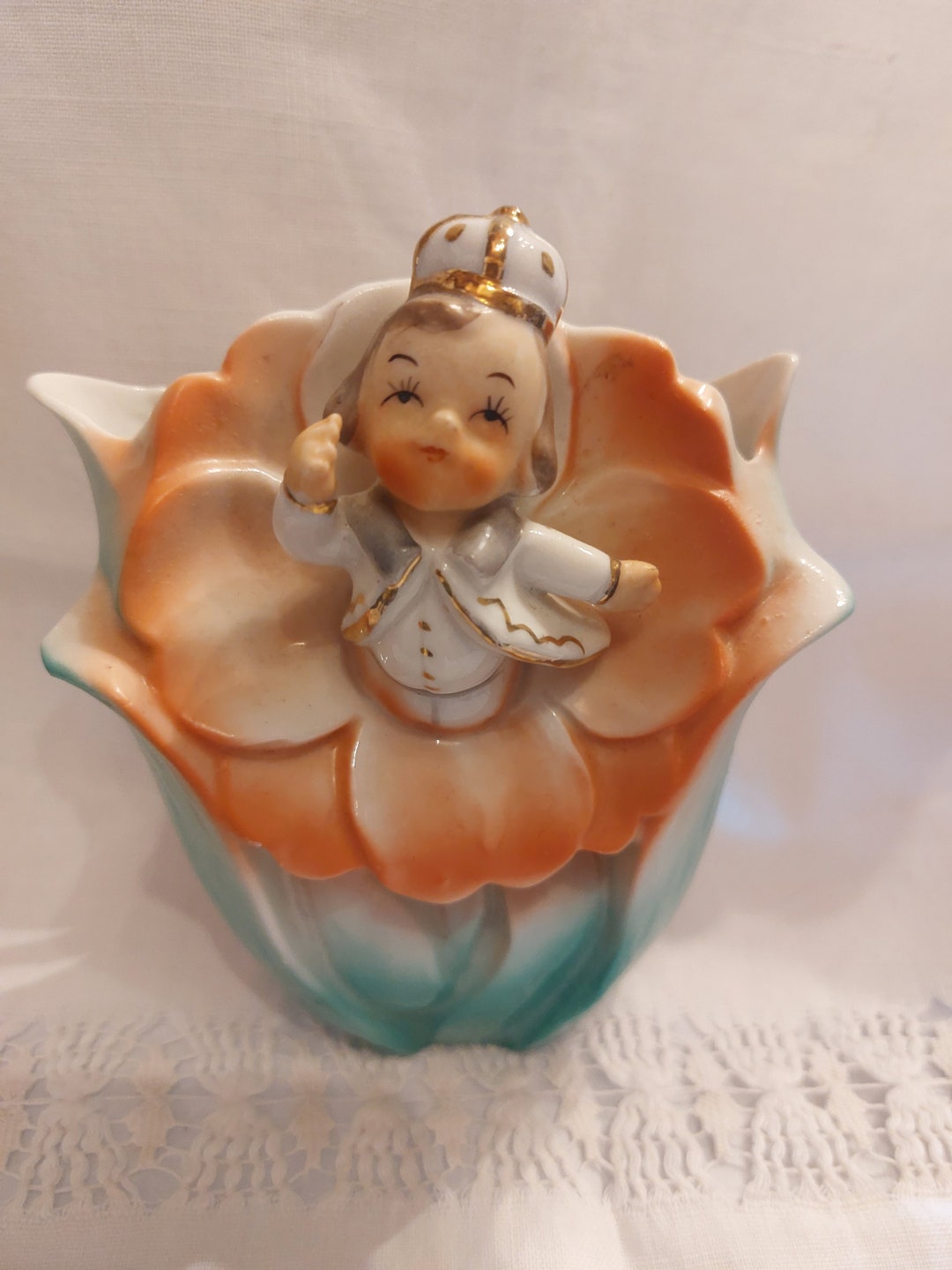 Vintage Flower Prince Wall Pocket - Etsy