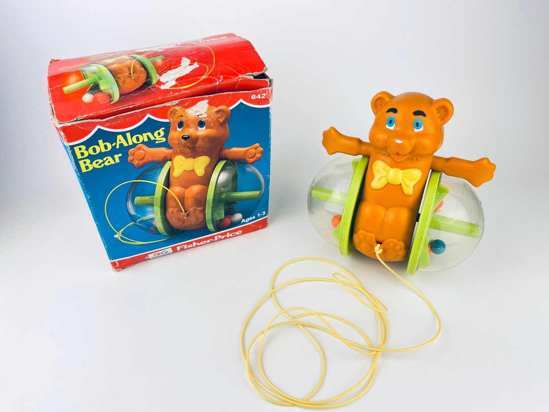 Vintage Bob-along Bear - Fisher Price Pull Toy - Made in USA - Etsy