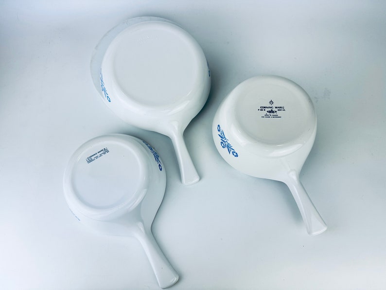 Vintage Blue Cornflower Corning Ware Sauce Pans - Made in Canada & USA ...