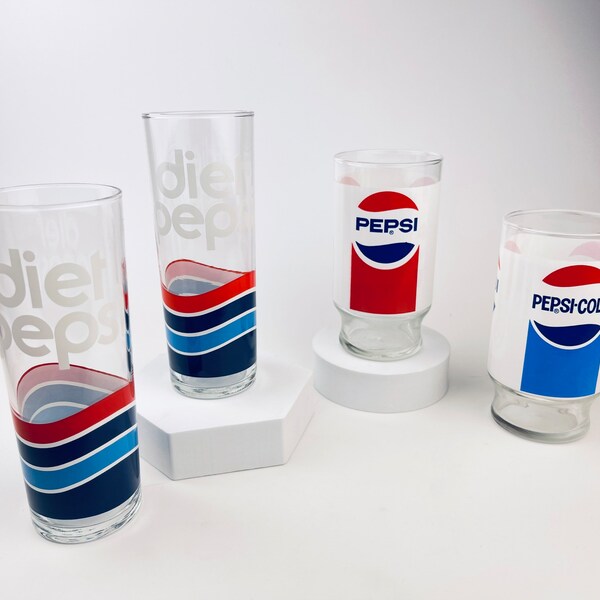 Pepsi Cola Glasses - Etsy
