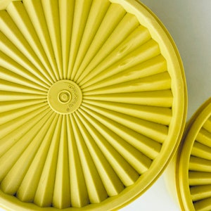 Vintage Yellow Plastic Tupperware Countertop Containers - Servalier Lid ...