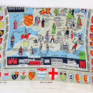 Vintage Map of Royal Britain Tea Towel All Pure Linen Made in Ireland ...