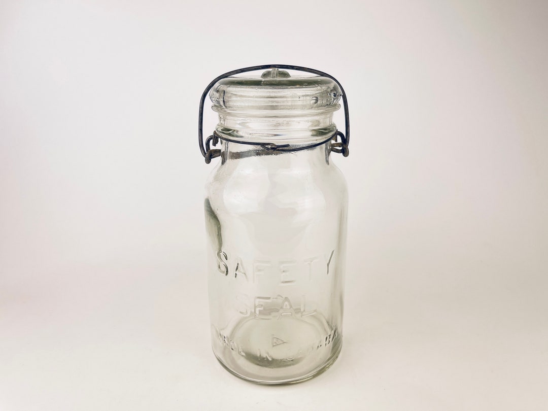 Antique 'safety Seal' Wide Mouth Glass Jar - 2 Pint Capacity - Metal ...