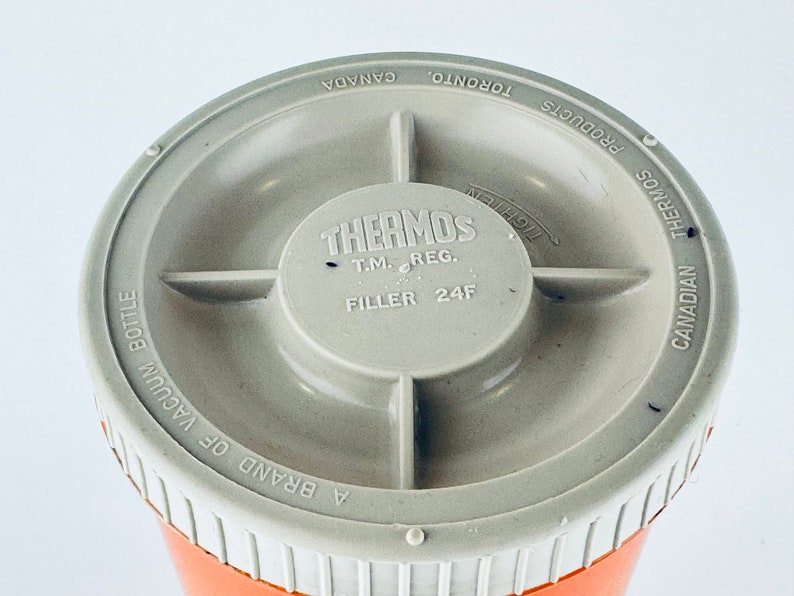 Vintage Bright Orange Plastic Thermos - Insulated/vacuum Sealed Jar ...