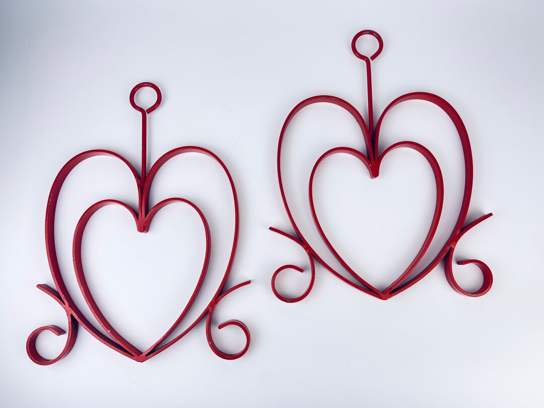 Vintage Red Metal Heart Wall Decor/plant Holder - Sold Separately - Etsy