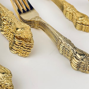 Vintage Ornate Gold Plated Northcraft + Royal Sealy Flatware/silverware ...