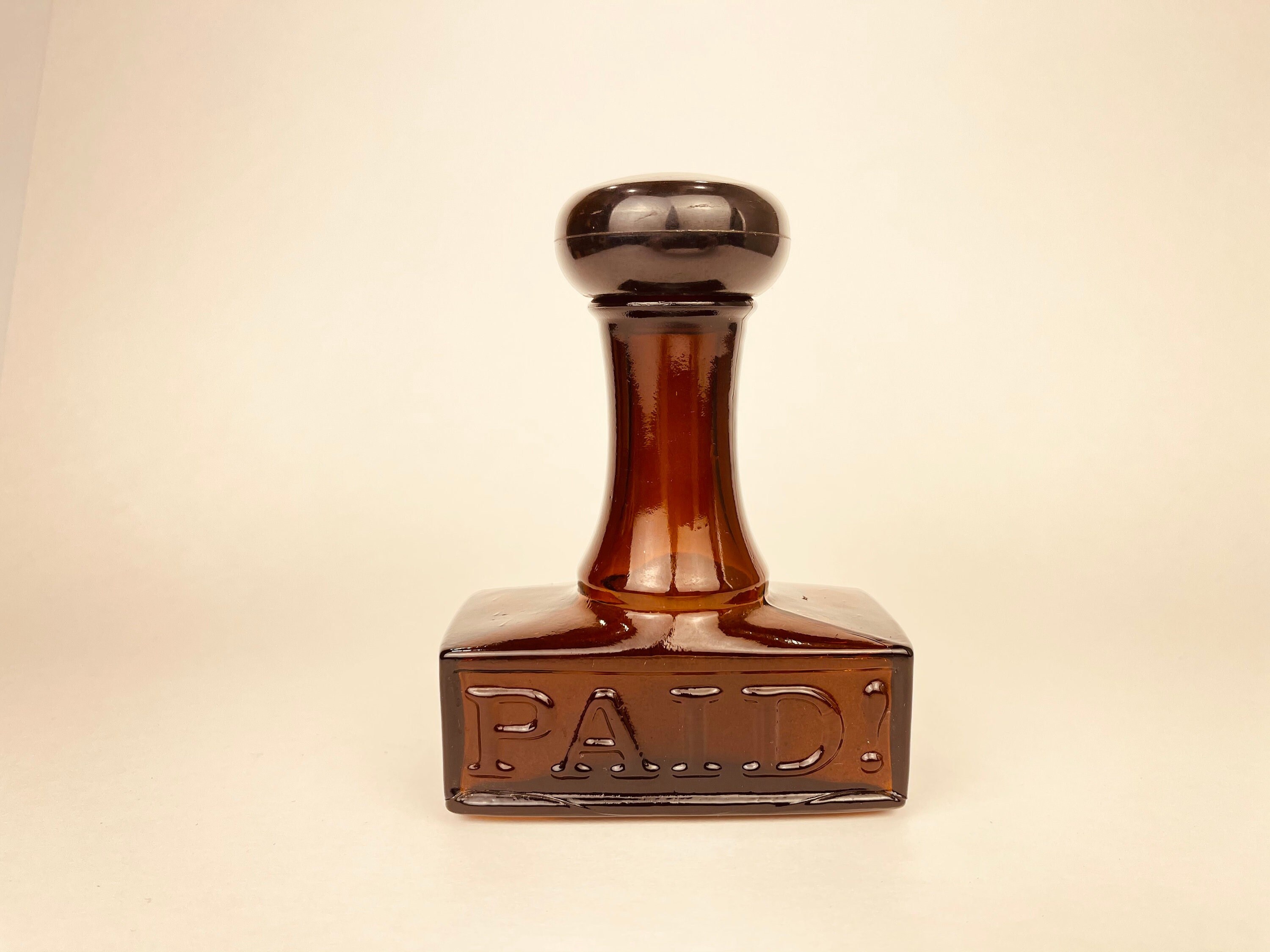 Vintage Avon 'paid' Rubber Stamp Glass Decanter - Etsy