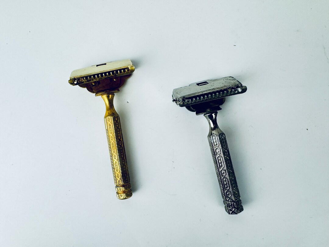 Vintage/antique Gold + Silver Metal 'ever-ready' Razor Blade - Flip Top ...