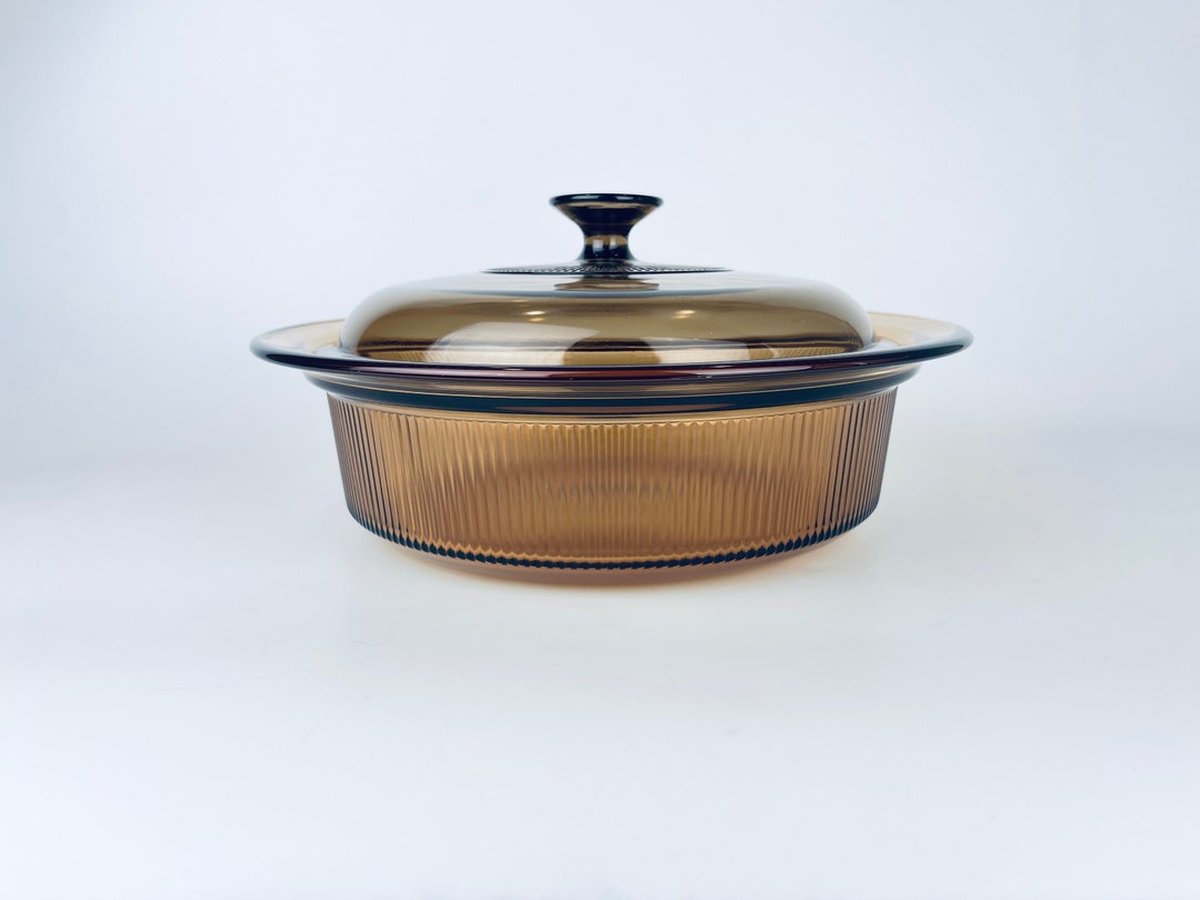 Vintage 8.5 Brown Glass 'VISION' Corning Round Ovenware Lidded ...