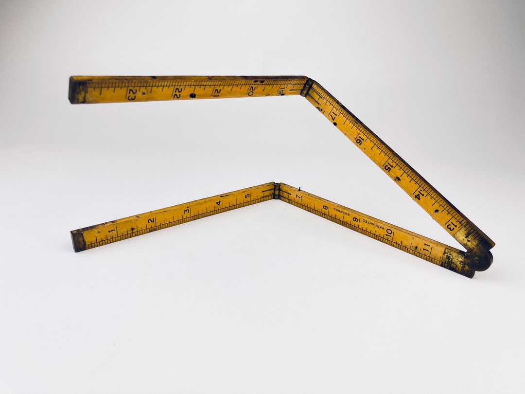 Vintage 'lufkin' Collapsible Wood + Brass Ruler - Warranted Boxwood (no ...