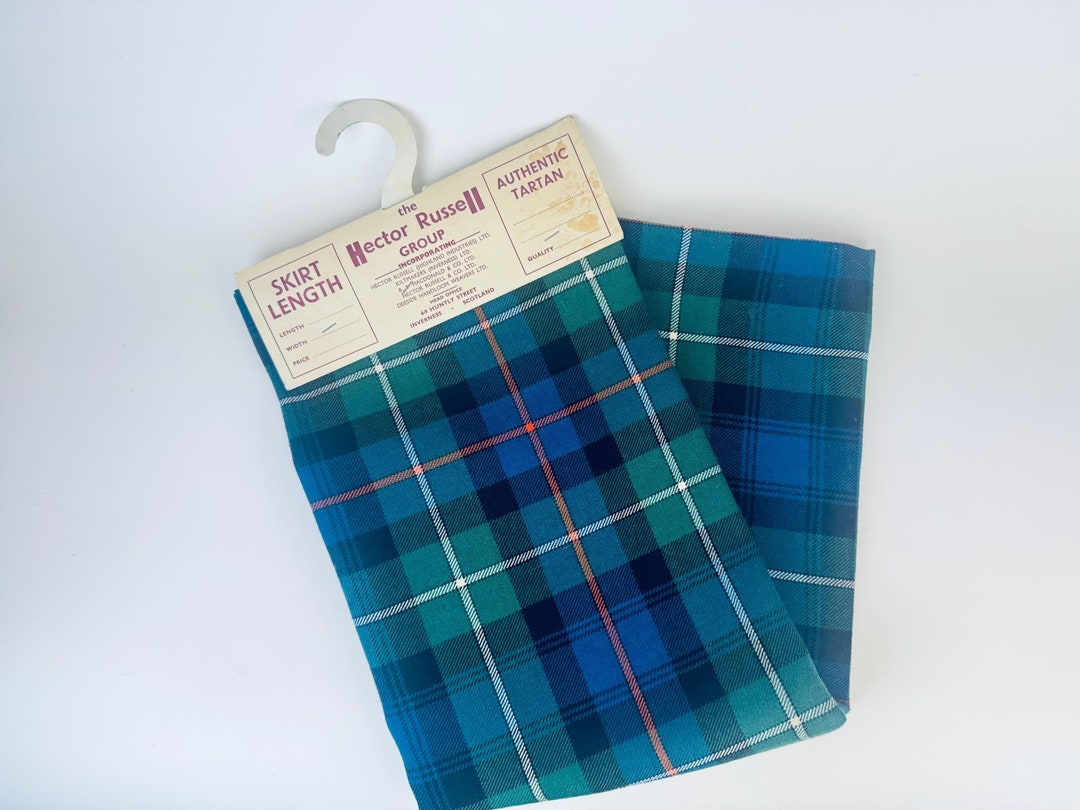 Vintage Authentic Tartan Plaid Wool Kilt Fabric - Made in Scotland- the ...