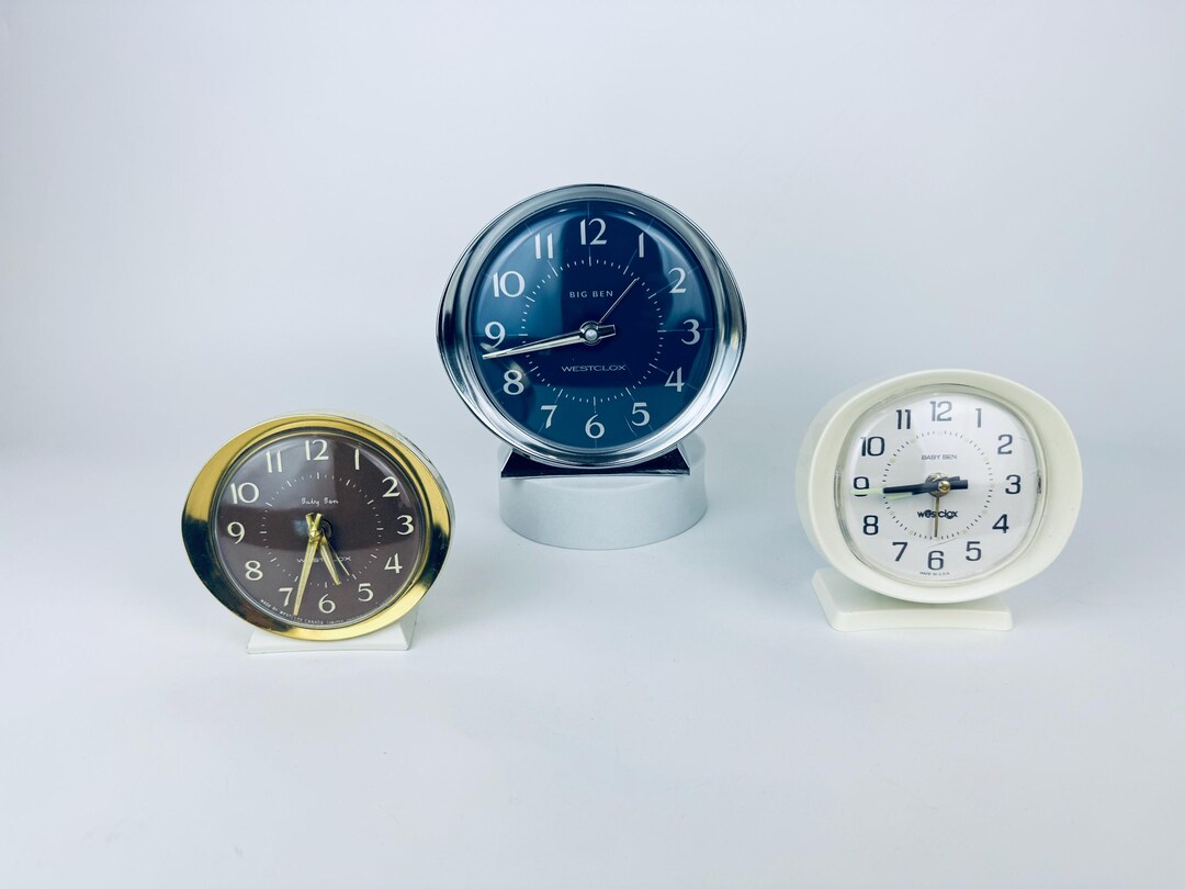 Vintage 'westclox' Wind up 'baby Ben' & 'big Ben' Tabletop Alarm Clocks ...