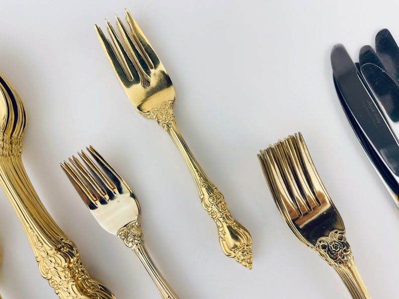 Vintage Ornate Gold Plated Northcraft + Royal Sealy Flatware/silverware ...