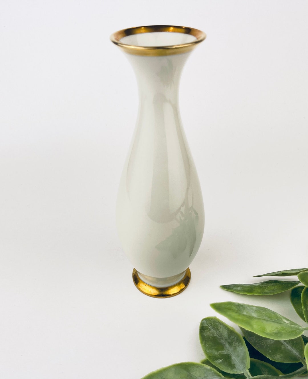 Vintage Mitterteich Bavaria Ivory + Gold Vase - Etsy