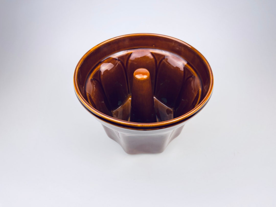 Vintage 'williams Sonoma' Monkey Bread Mold - Brown Drip Glaze Ceramic ...