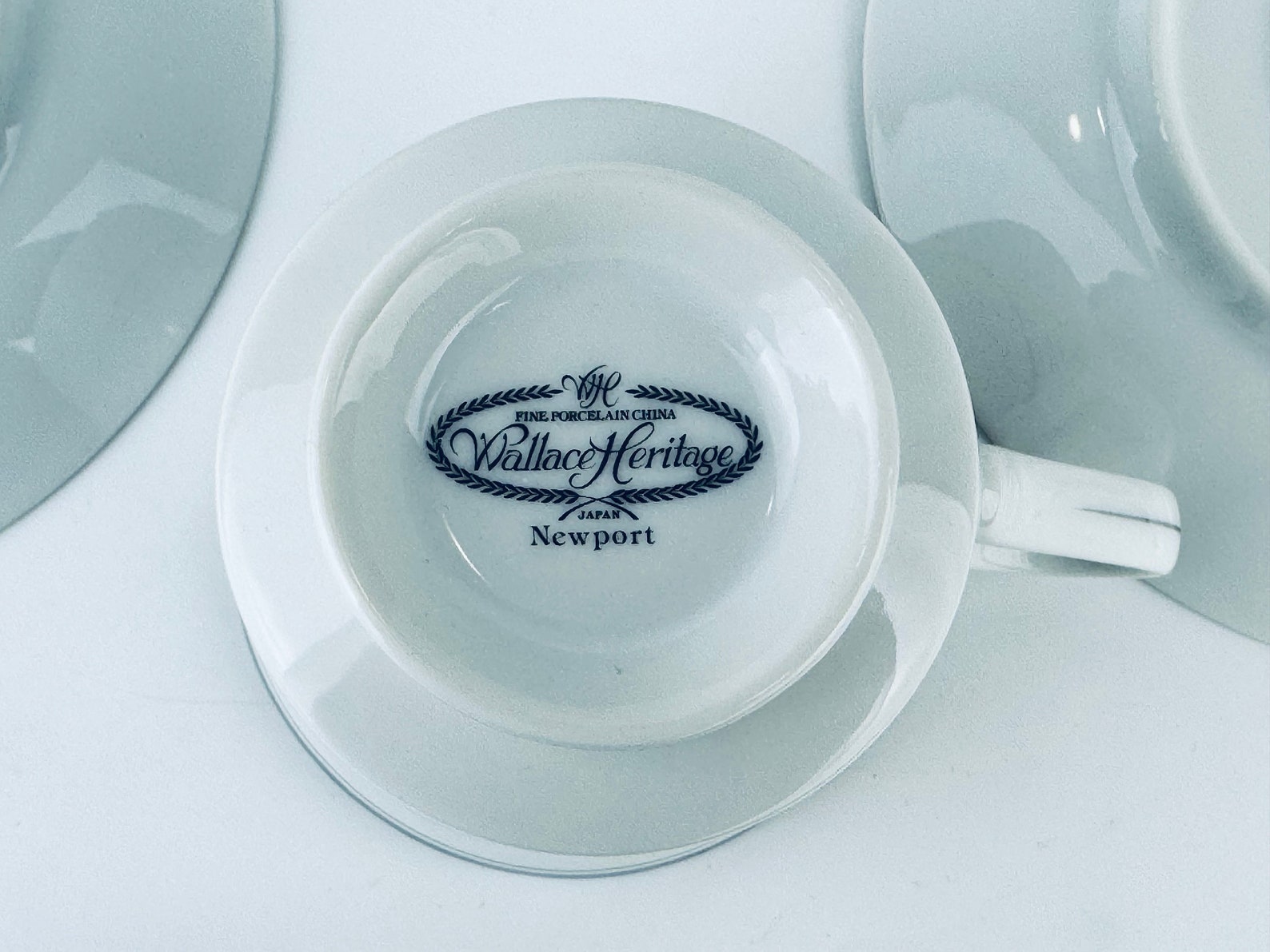 Vintage Wallace Heritage 'newport' White + Silver Fine Porcelain China ...