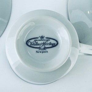 Vintage Wallace Heritage 'newport' White + Silver Fine Porcelain China ...