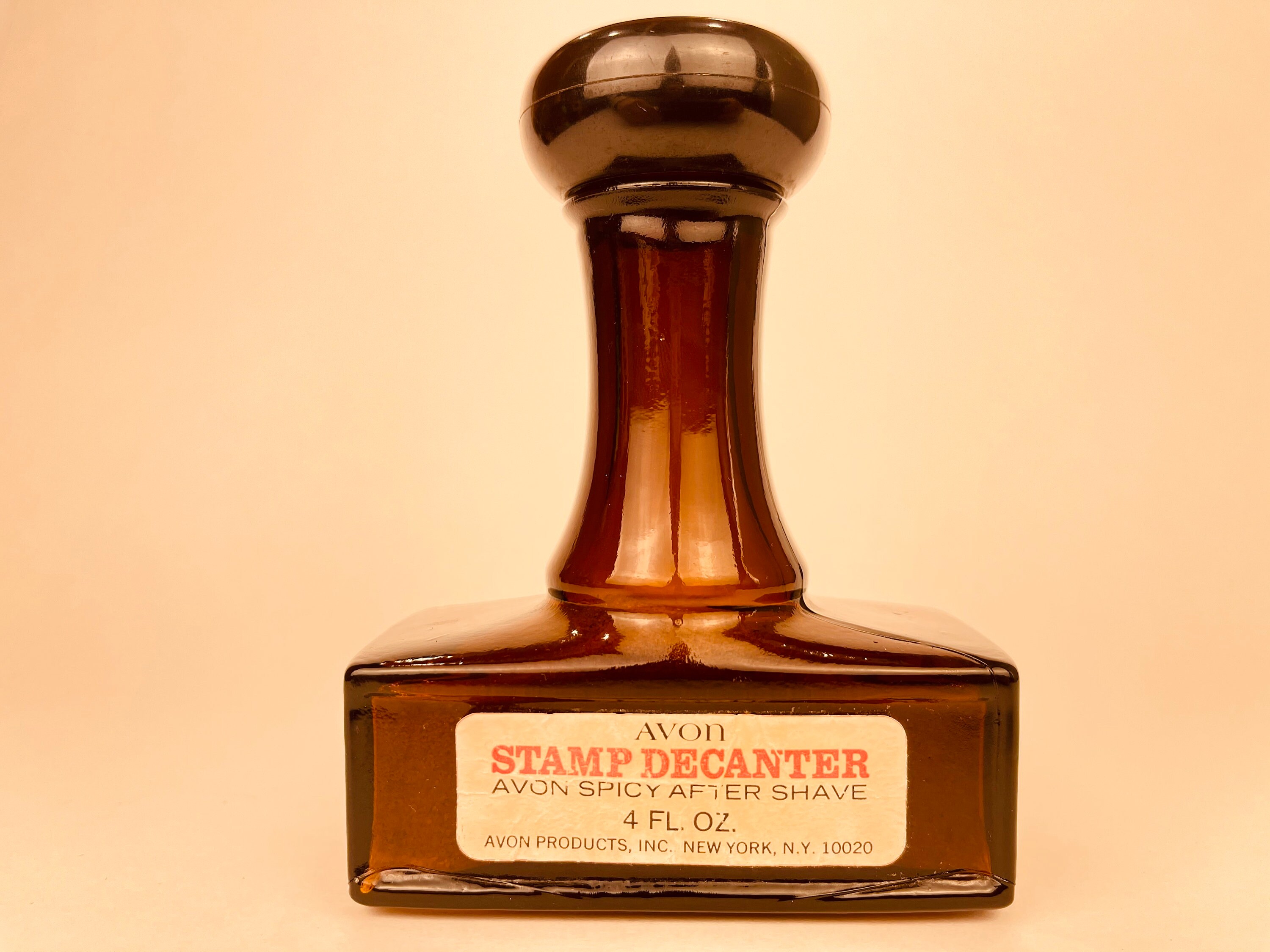 Vintage Avon 'paid' Rubber Stamp Glass Decanter - Etsy