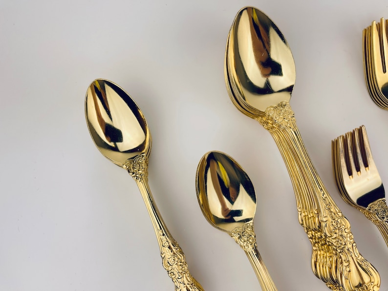 Vintage Ornate Gold Plated Northcraft + Royal Sealy Flatware/silverware ...