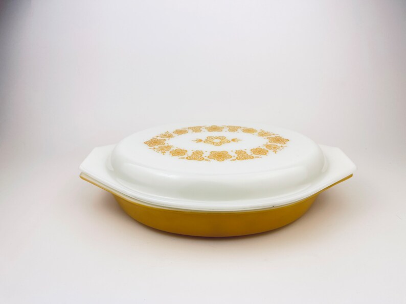 Buy Vintage Butterfly Gold Pyrex Divided Casserole Dish (1 QT) Online ...