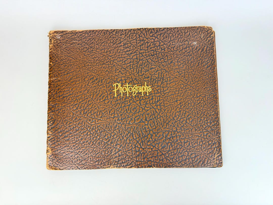 Vintage Brown Cercla Bound Faux Leather 'photographs' Album Book ...