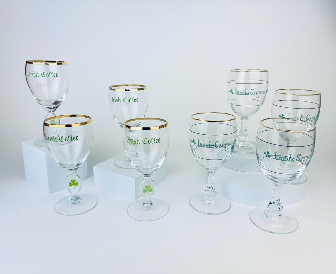 Vintage Irish Coffee Gold Rimmed Pedestal Glasses/goblets - Sets Sold ...
